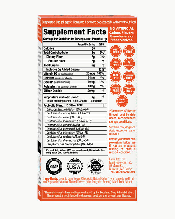 Tangerine Turmeric Probiotics + Prebiotics Supplement Blend – The ...